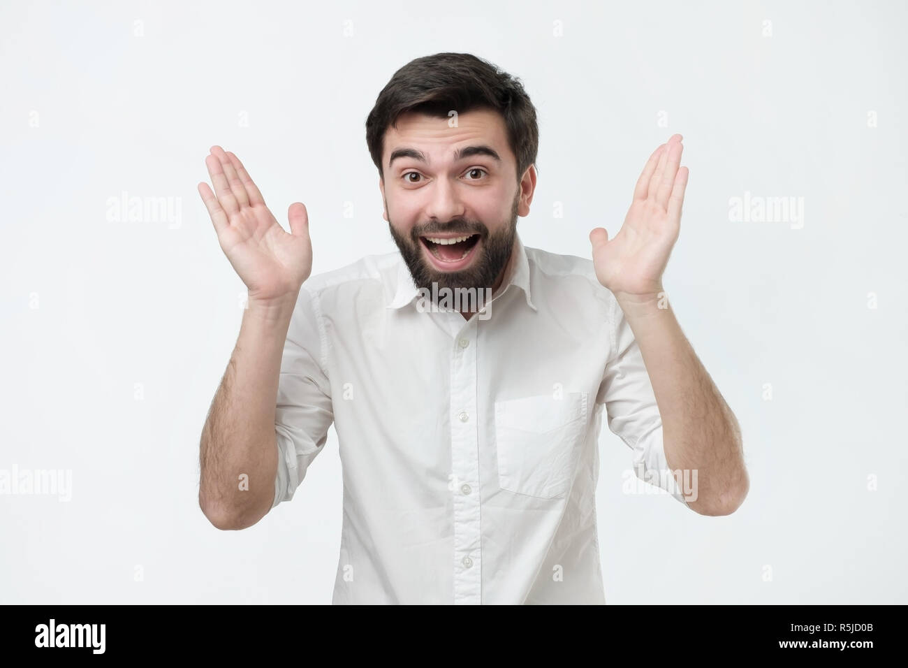 Surprised amazed young european man hi-res stock photography and images ...
