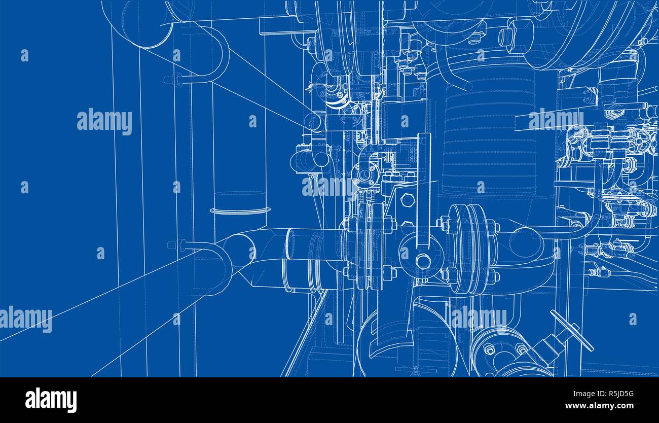 Sketch of industrial equipment Stock Photo - Alamy