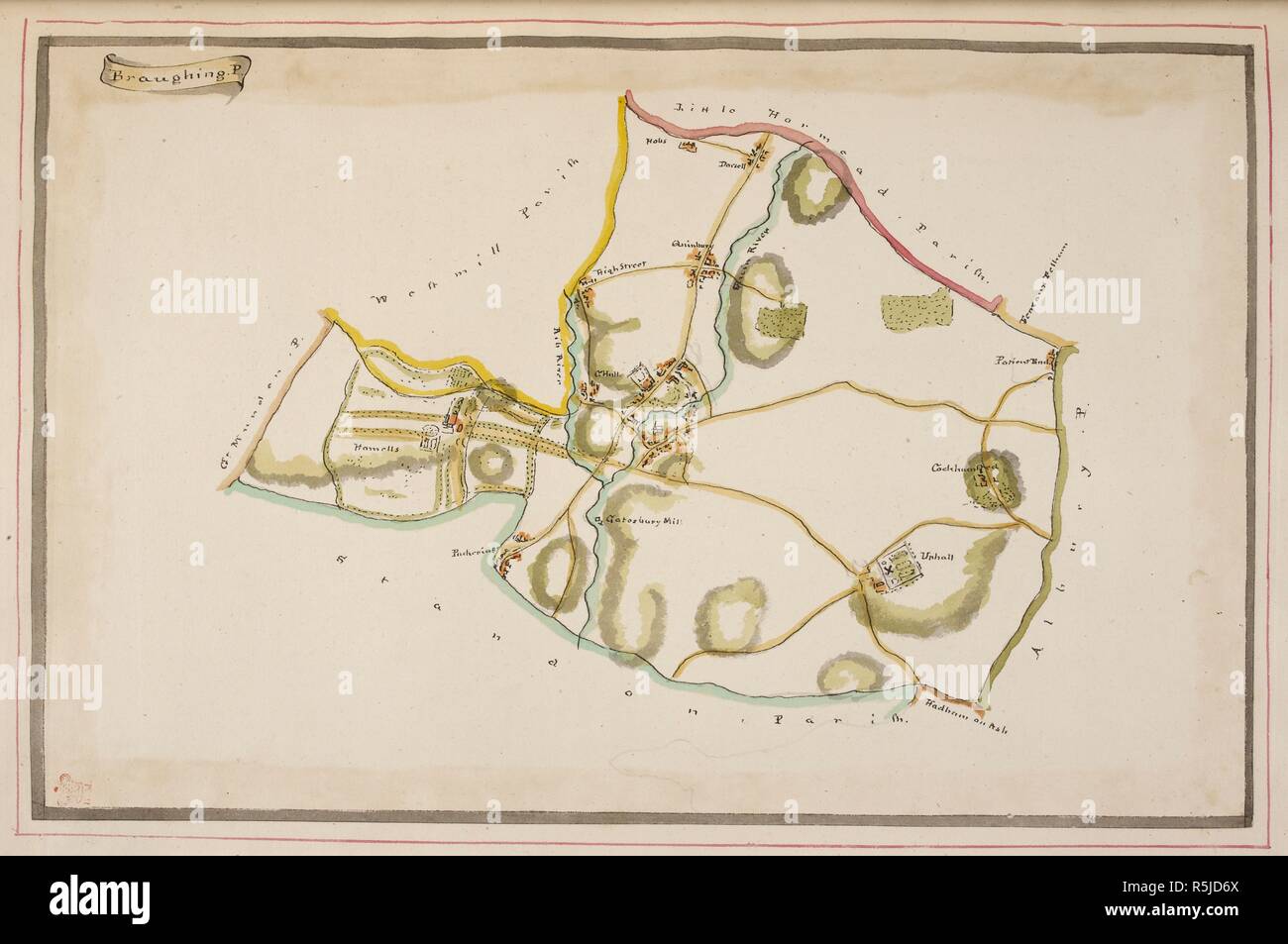 A parish plan of Braughing and village. Hertfordshire. England. . A ...