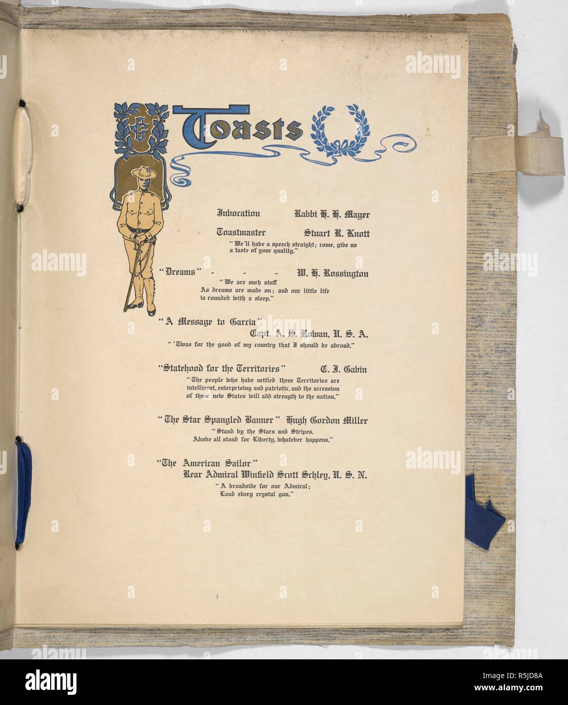 Toasts menu for the 107th Anniversary of the commercial independence of ...