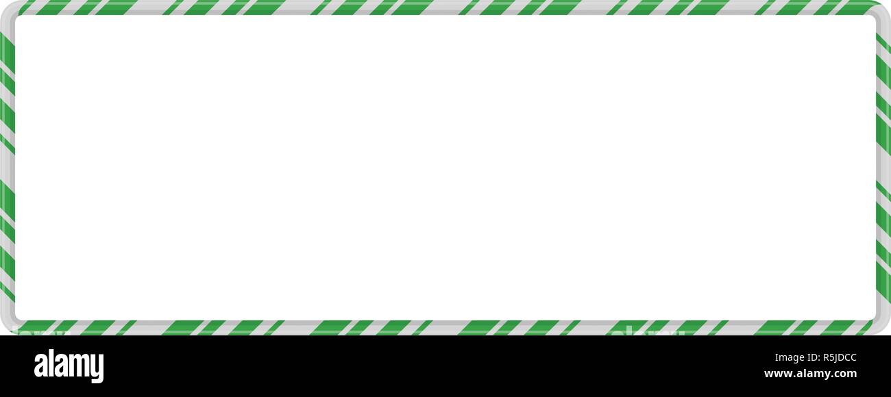 Candy Cane Frame Border Rectangle Shape. Vector christmas design ...