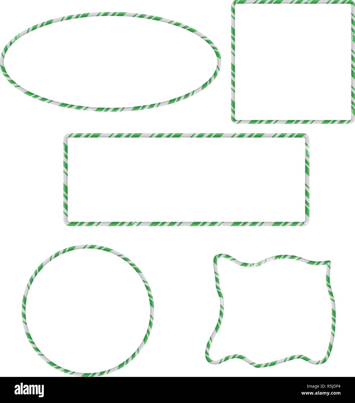 Candy Cane Frames Border Set: Square, Circle, Rectangle, Ellipse ...