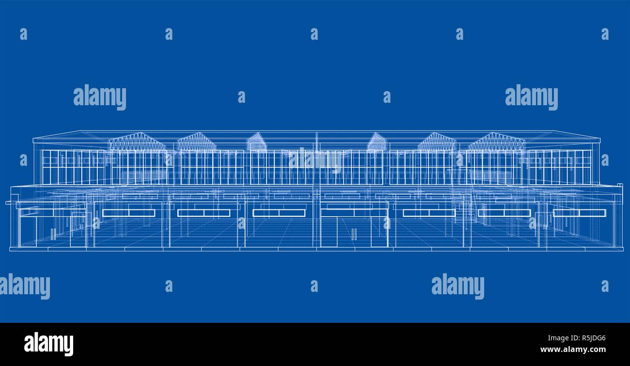 Warehouse sketch. 3d illustration Stock Photo - Alamy