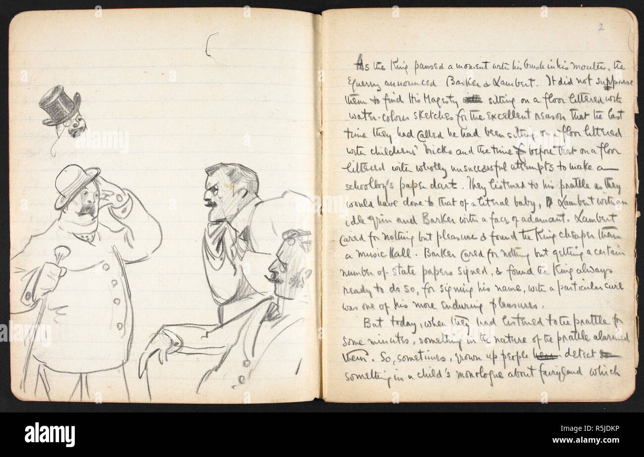 A sketch of the baby owl-like Auberon Quin, who has been chosen to be ...