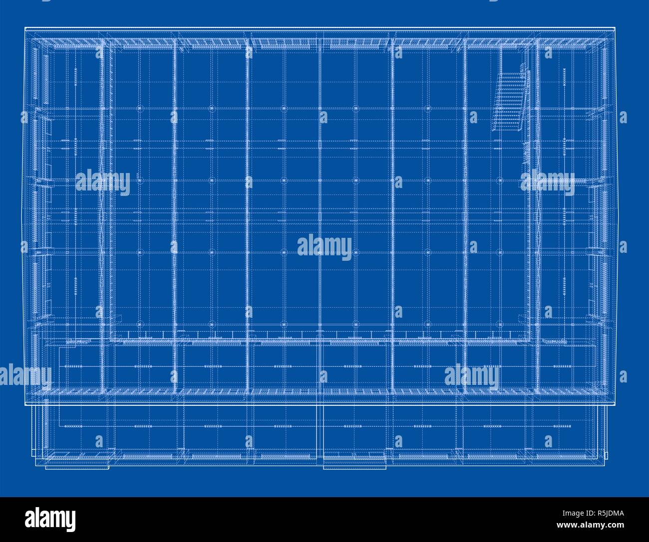 Warehouse sketch. 3d illustration Stock Photo - Alamy