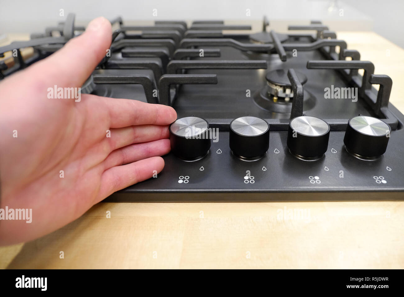 Knob control the position of modes for cooking in the oven. Close-up ...