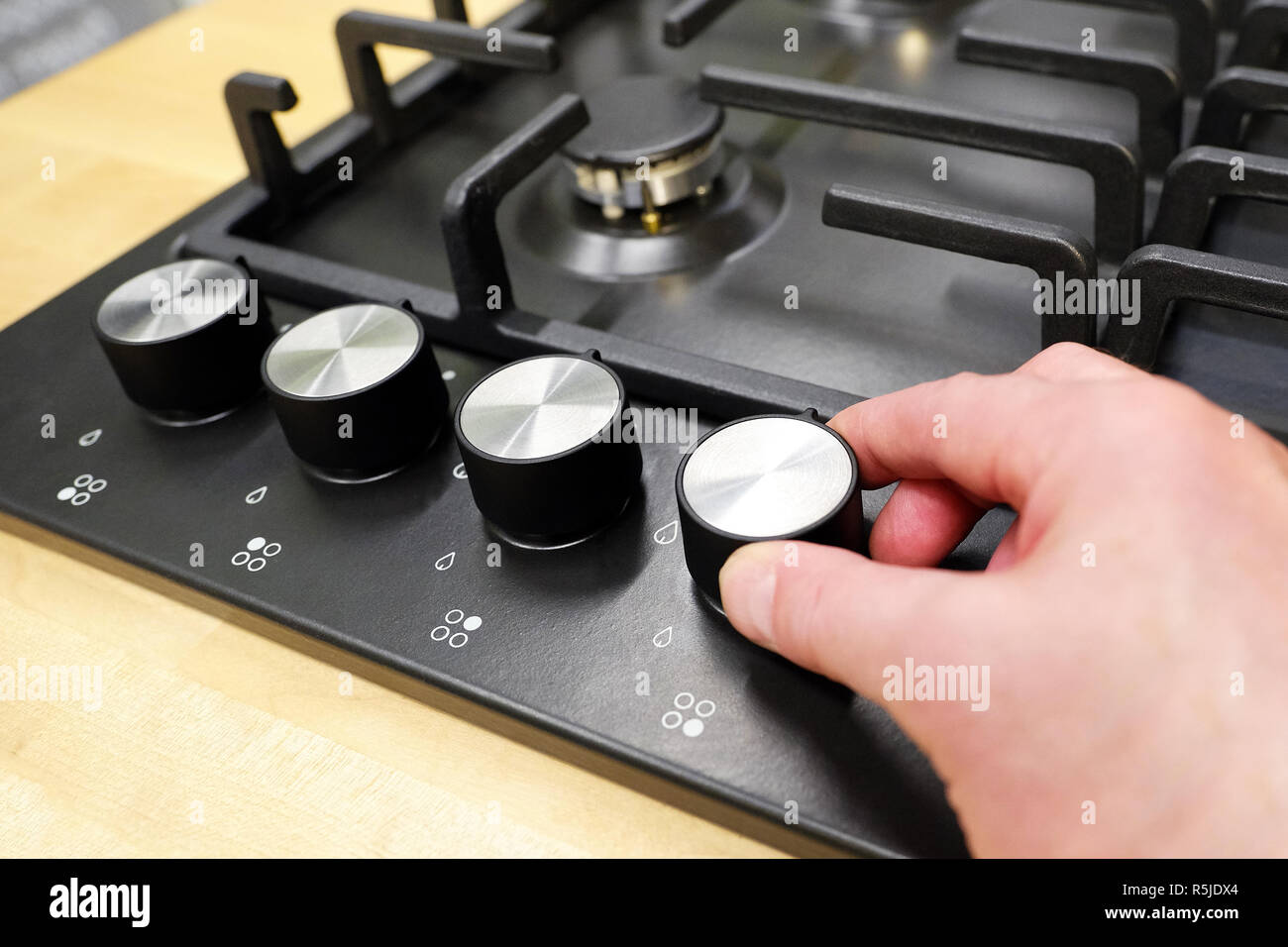 Knob control the position of modes for cooking in the oven. Close-up ...
