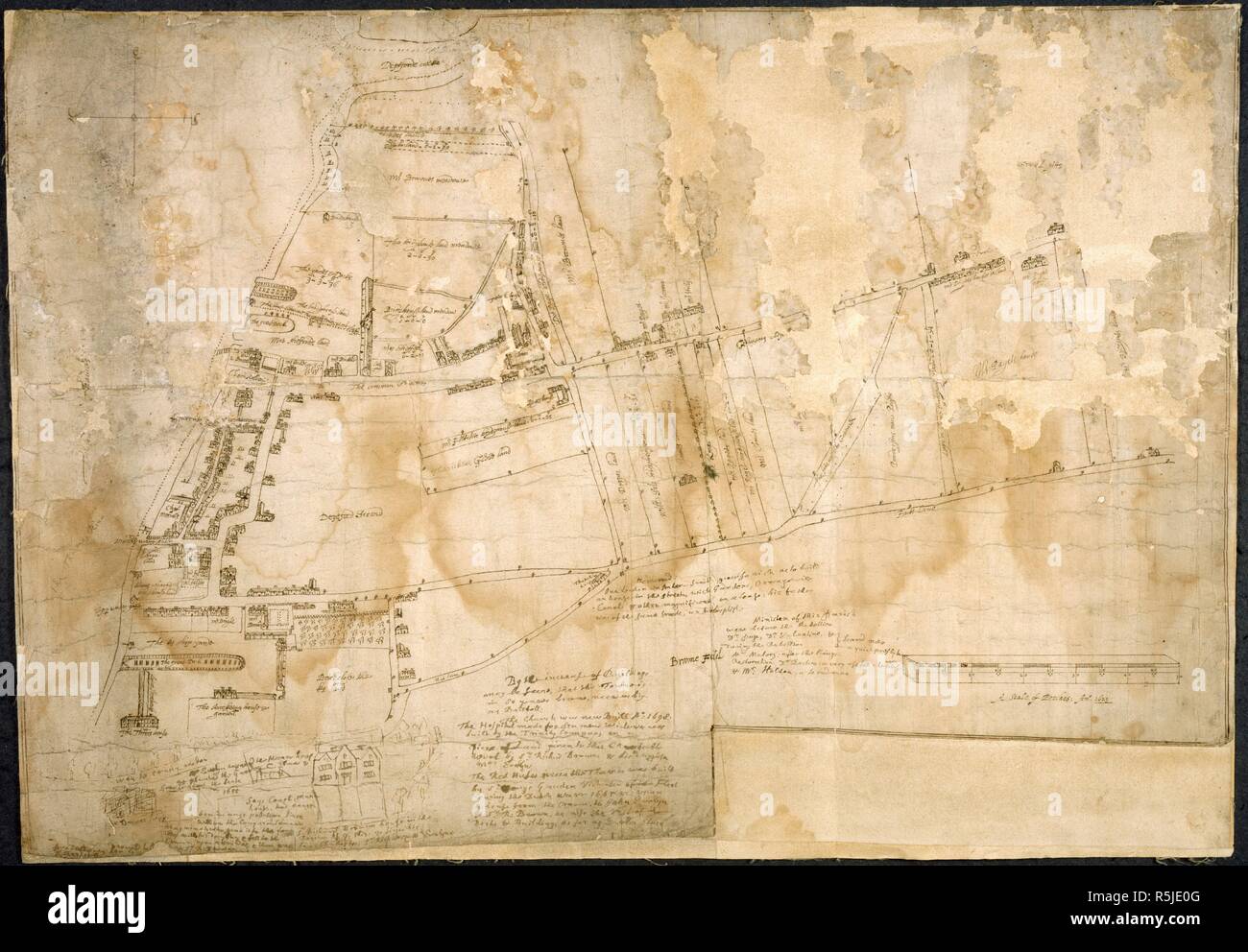 Map of Deptford. Evelyn Papers, Vol. CCCCLXII. England; 1623, after ...