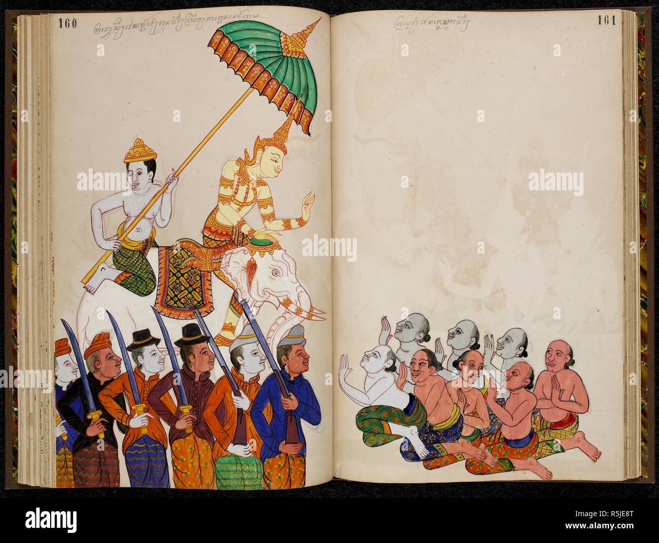 Eight Brahmins asking for Vessantaras white elephant, which he gives ...