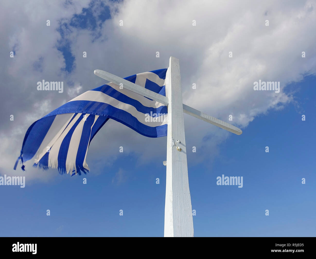 Torn greek flag hi-res stock photography and images - Alamy