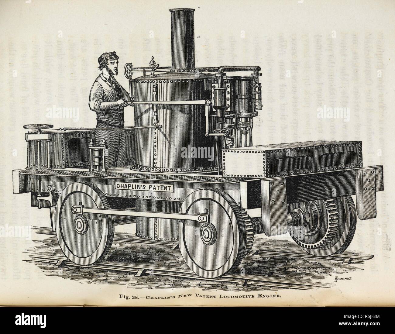 Illustration of a locomotive engine and driver. The Model Steam Engine ...