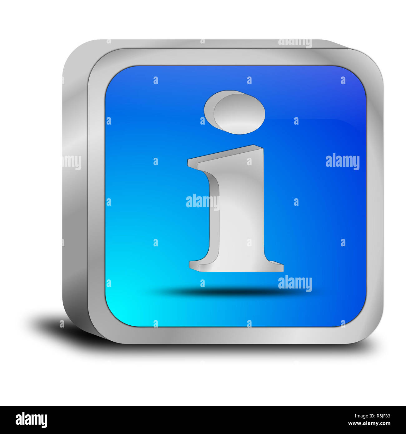 glossy blue Information Button - 3D illustration Stock Photo - Alamy