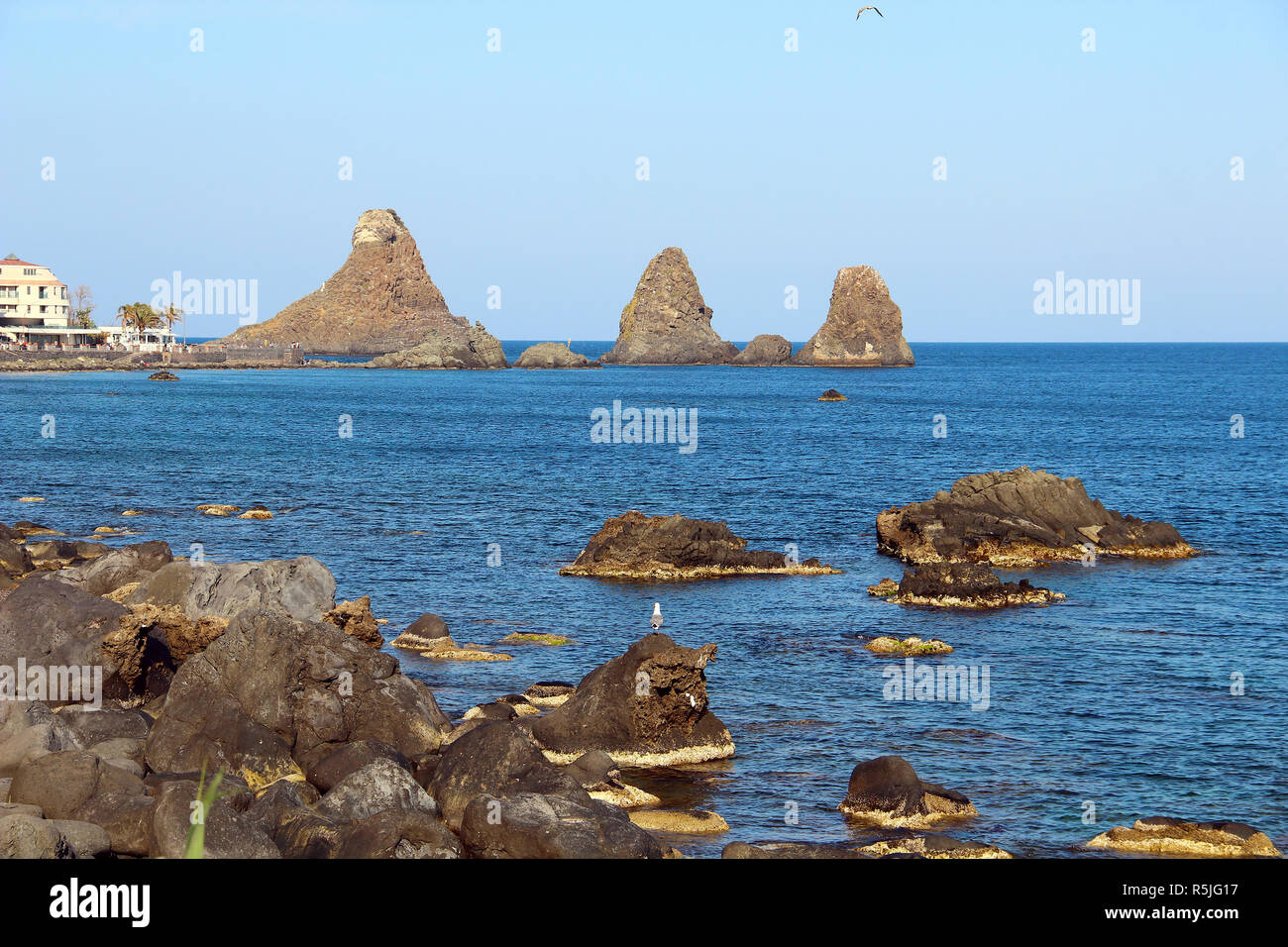 Cyclopean Isles in Aci Trezza near Catania, Sicily, Italy Stock Photo ...