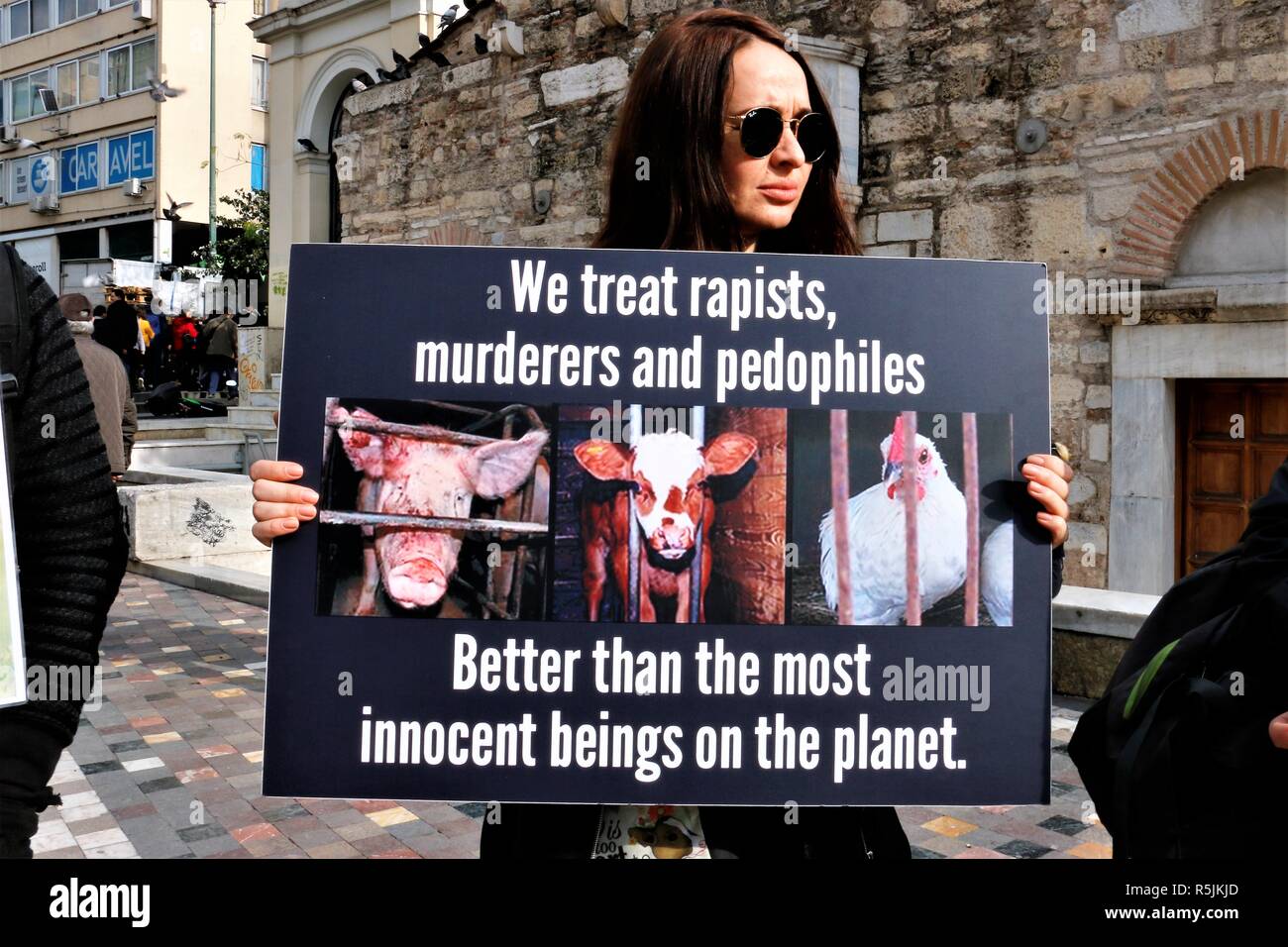 Animal right protester hi-res stock photography and images - Alamy