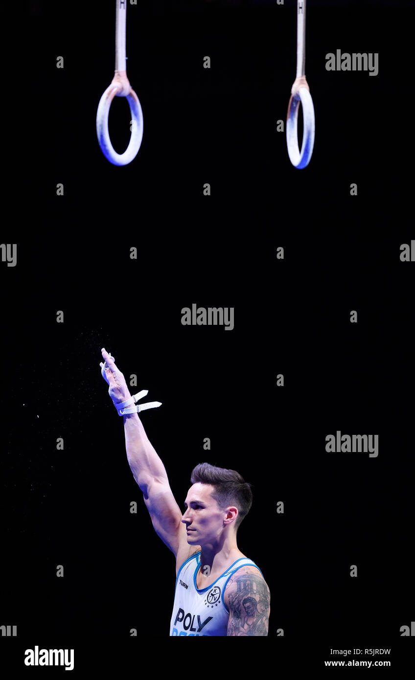 Marcel Nguyen (KTV Straubenhardt) at the rings, rings. GES/Gymnastics ...