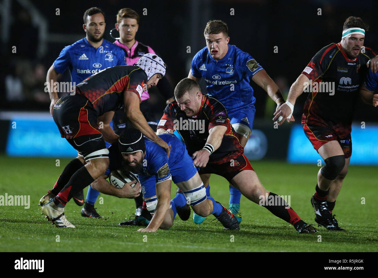 Newport, Wales, UK. 1st December, 2018. Scott Fardy of Leinster is ...