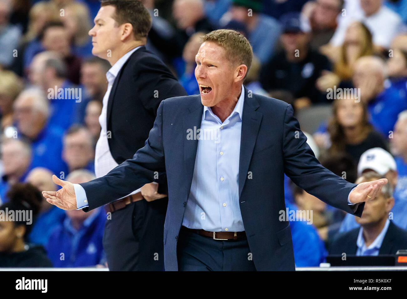 Omaha, NE U.S. 01st Dec, 2018. Gonzaga Bulldogs head coach Mark Few in ...