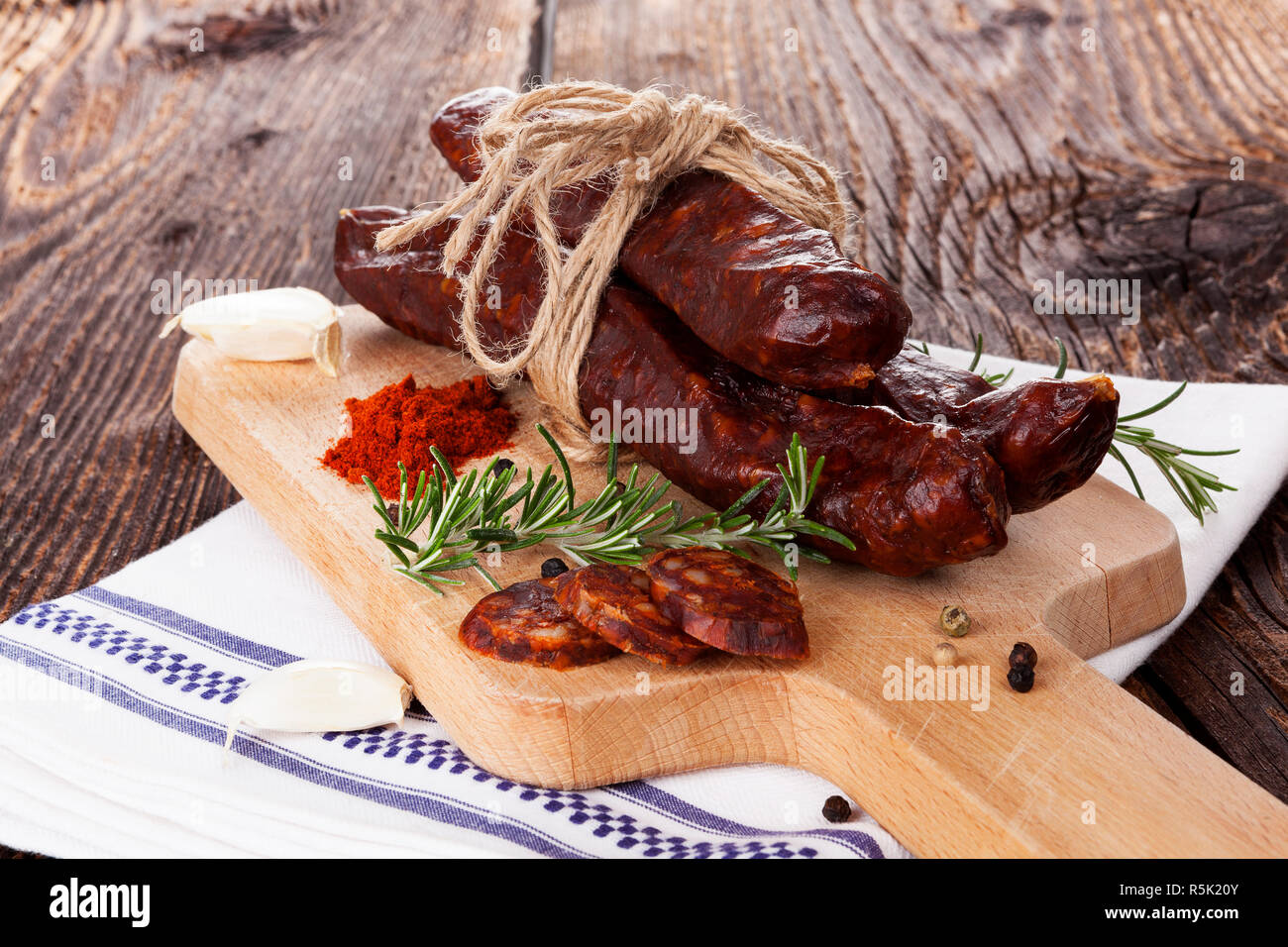 Traditional sausage making Stock Photo - Alamy