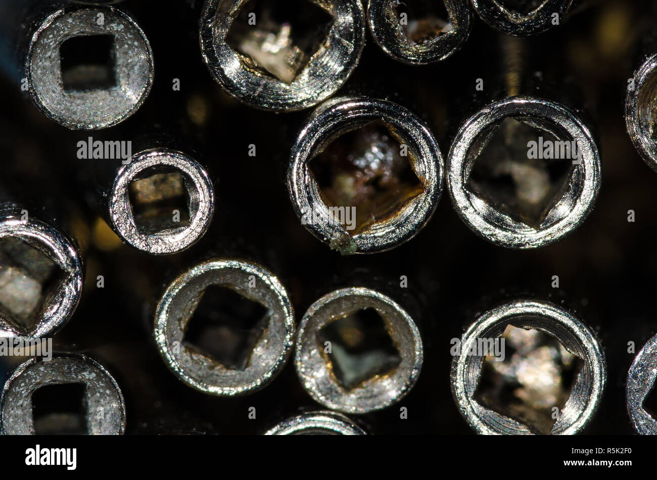 Abstract: View Into the Barrel of a Set of Antique Pocket Watch Keys ...