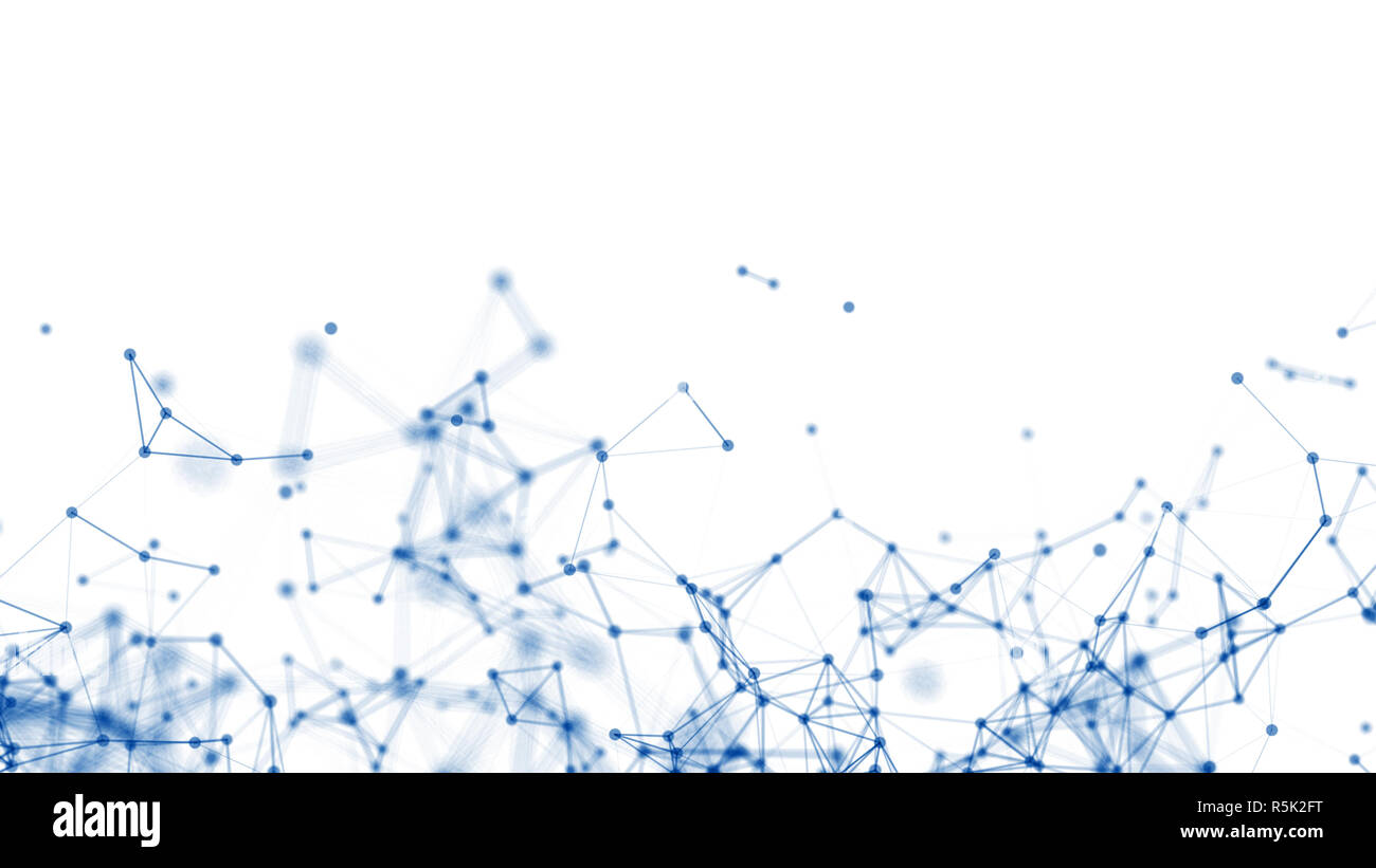 Abstract connected dots on white background. Technology concept ...