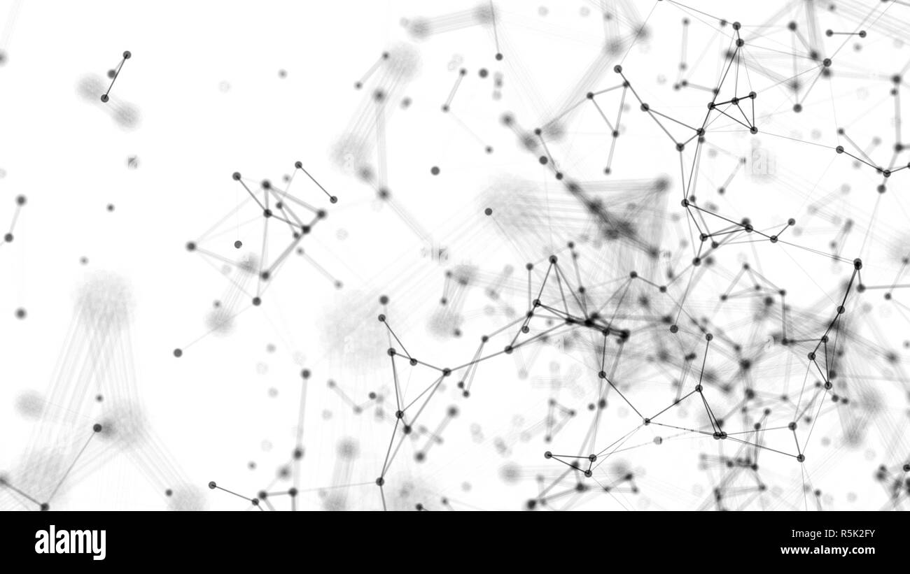 Abstract connected dots on white background. Technology concept ...