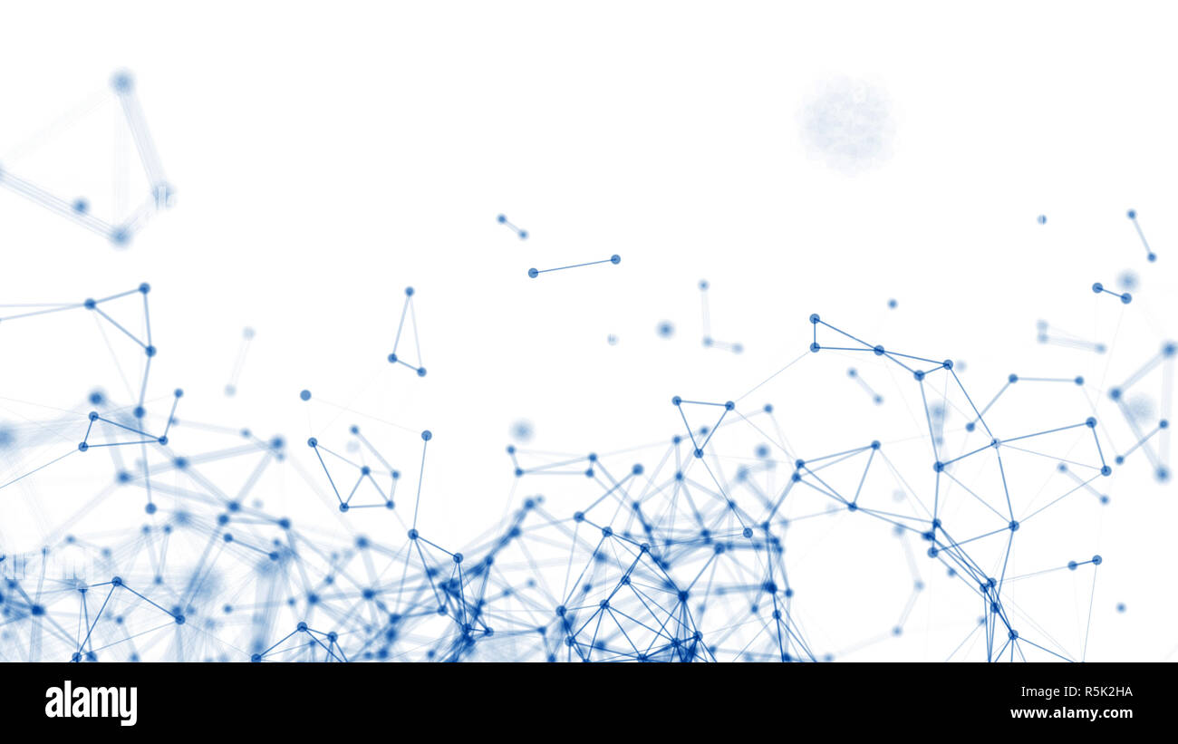Abstract connected dots on white background. Technology concept ...