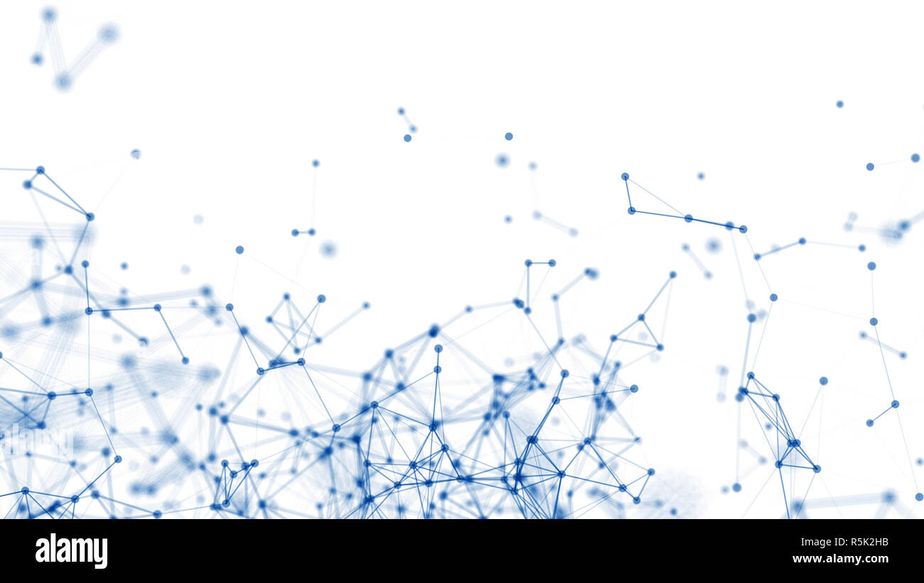 Abstract connected dots on white background. Technology concept ...