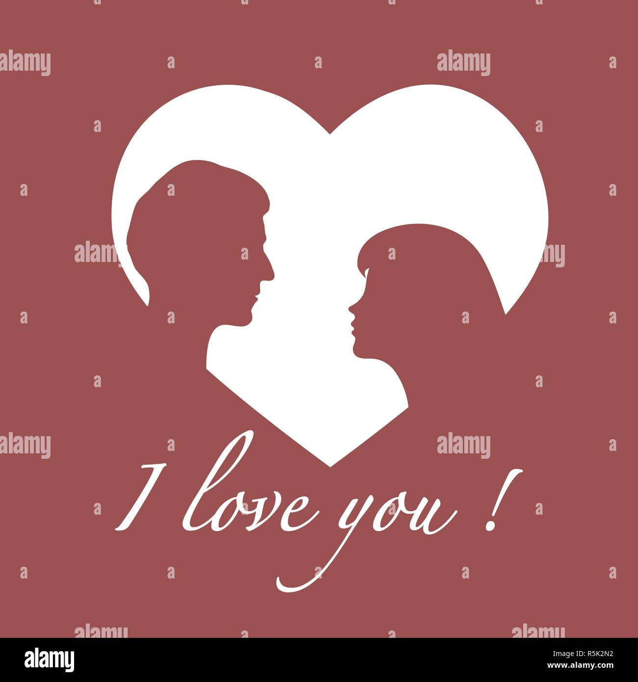 Vector illustration with couple in love. Happy Valentine's Day. Design ...