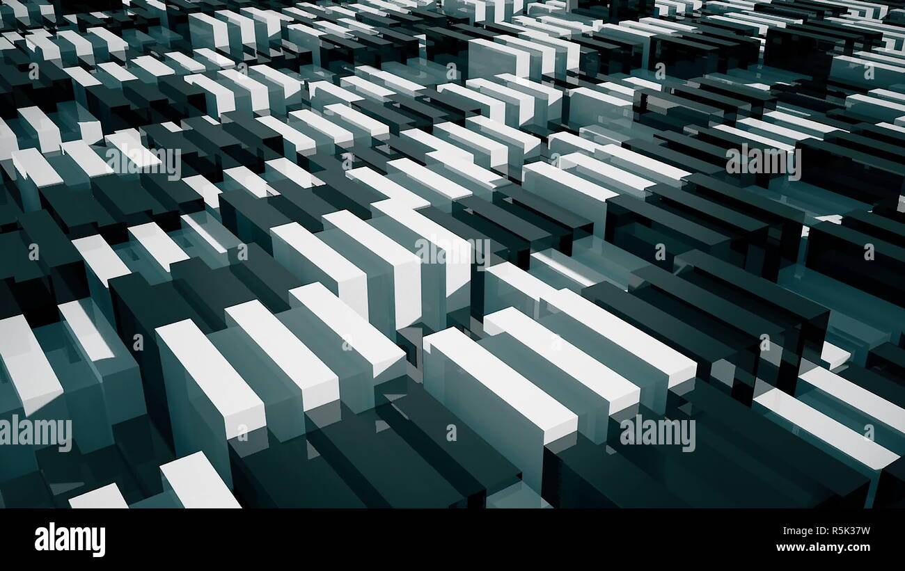 Blocks background. Random animation. Technology background Stock Photo ...