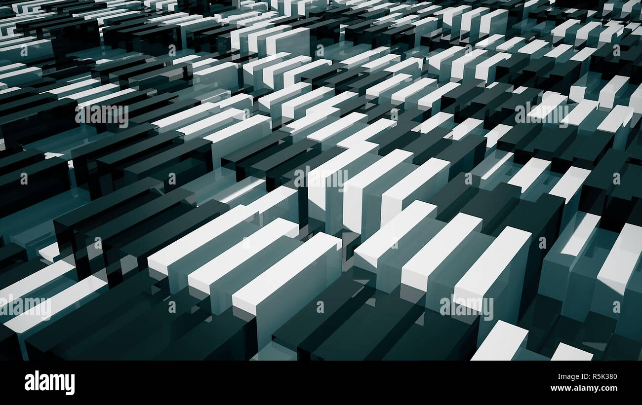 Blocks background. Random animation. Technology background Stock Photo ...