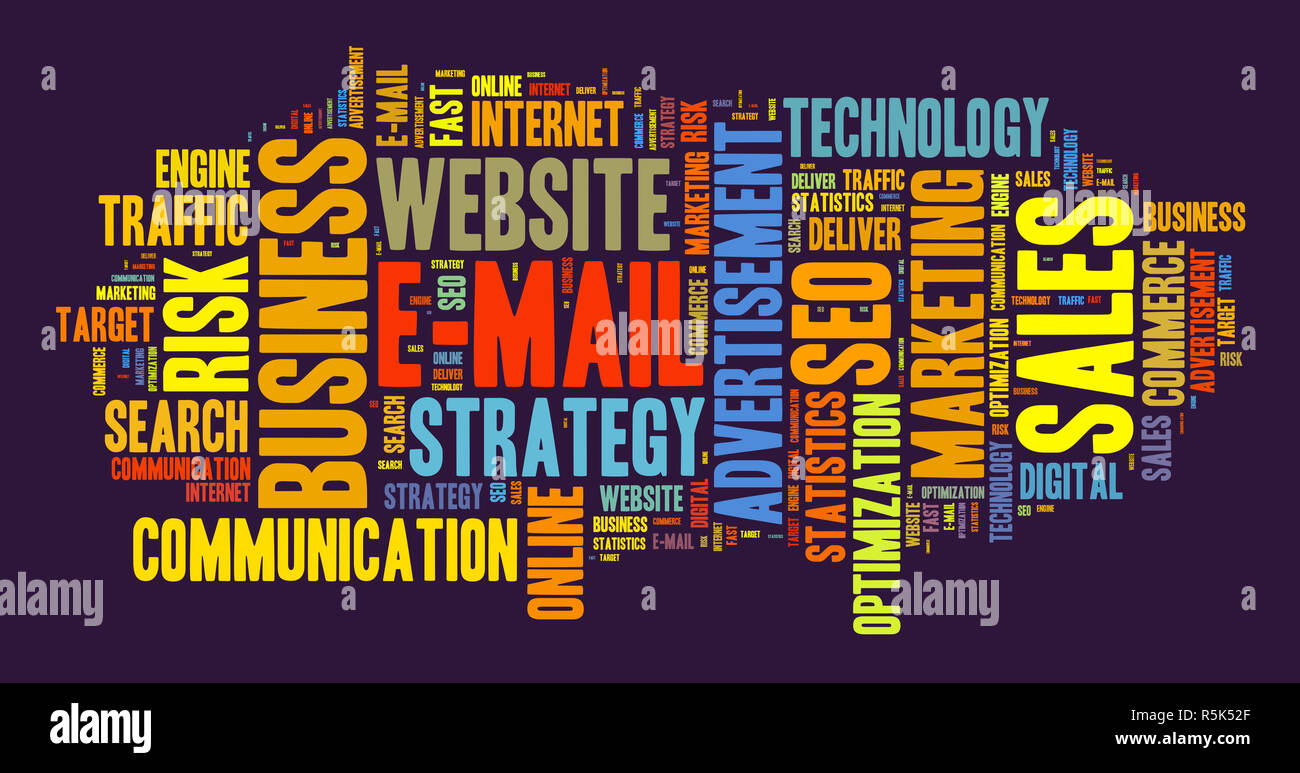 E-mail word cloud concept Stock Photo - Alamy