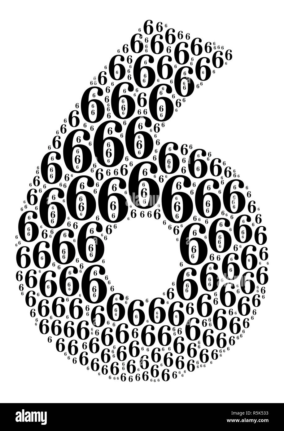 Number six wordcloud concept Stock Photo - Alamy