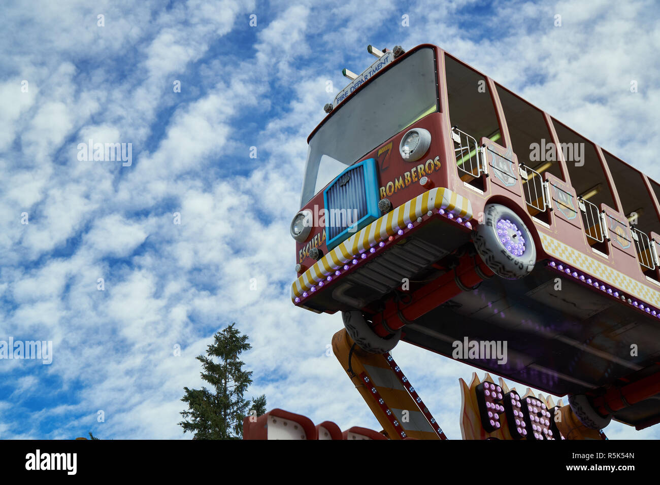 fire fighters truck funfair in Stock Photo - Alamy