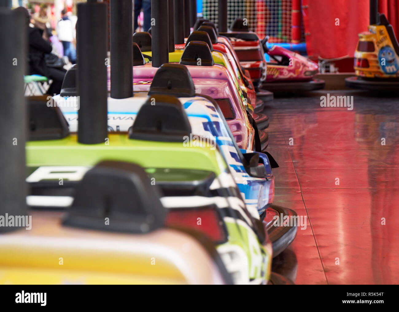 bump cars in amusement park Stock Photo - Alamy