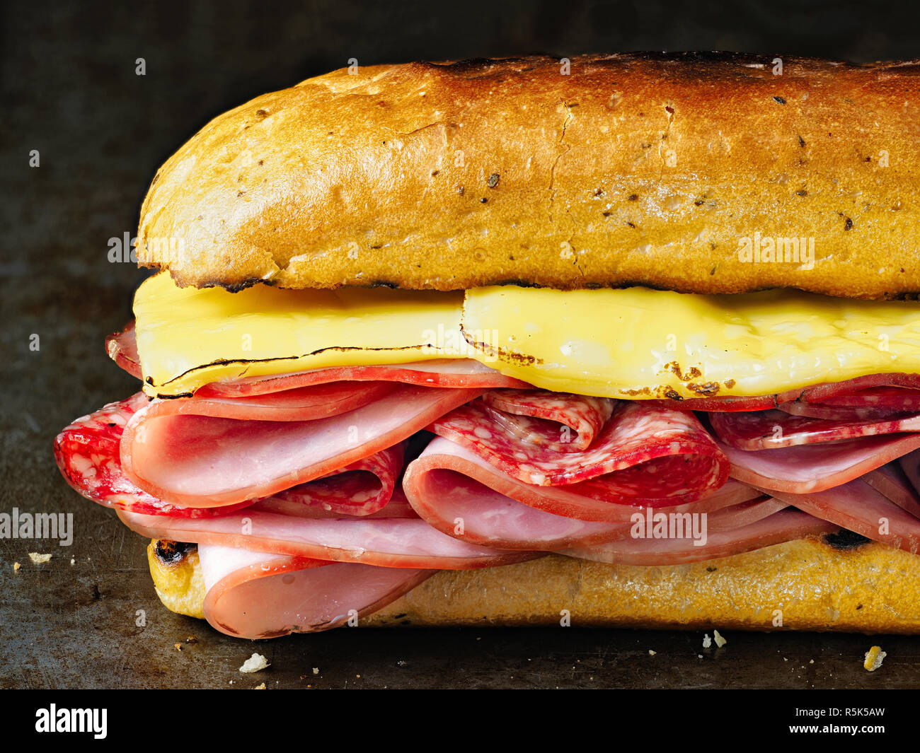 rustic deli cold cuts sandwich Stock Photo - Alamy