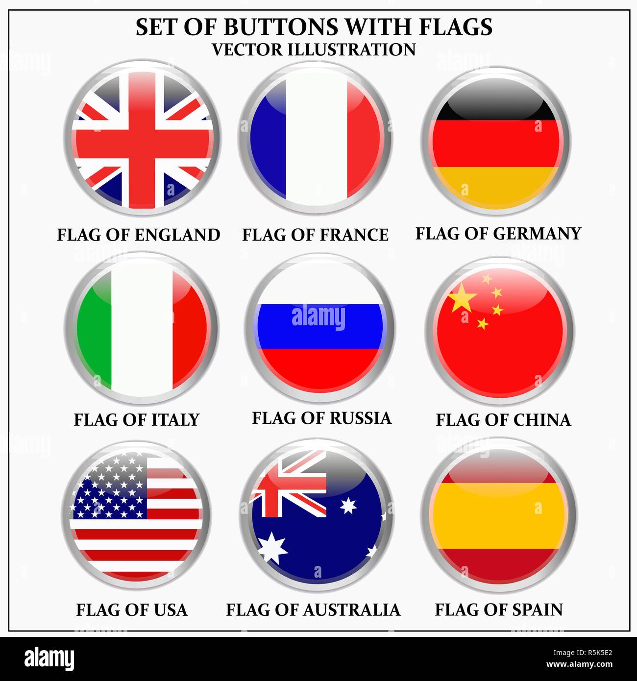 Bright set of banners with flags. Colorful illustration with flags of ...