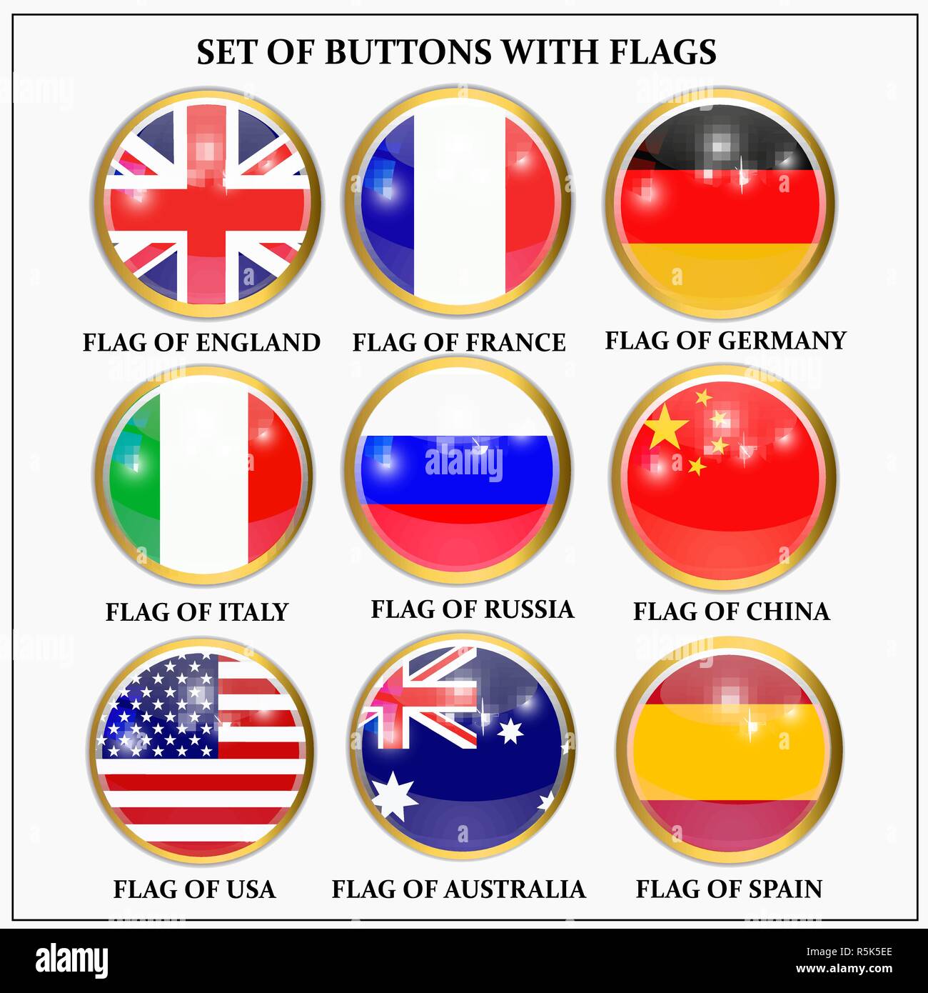 Bright set of banners with flags. Colorful illustration with flags of ...