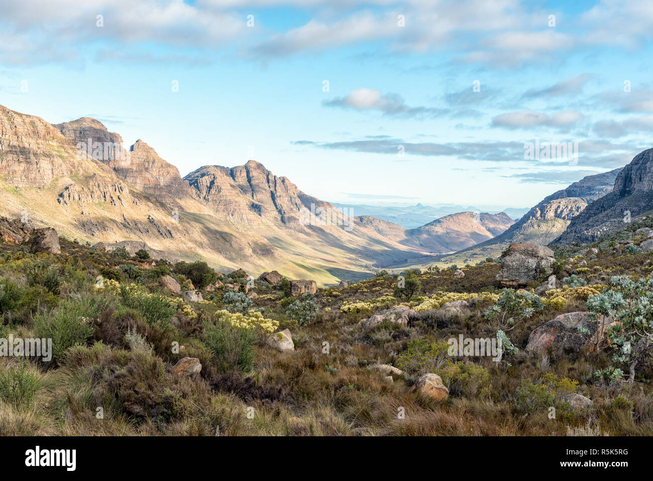 View from the Uitkyk Pass towards Algeria in the Cederberg Mountains in ...