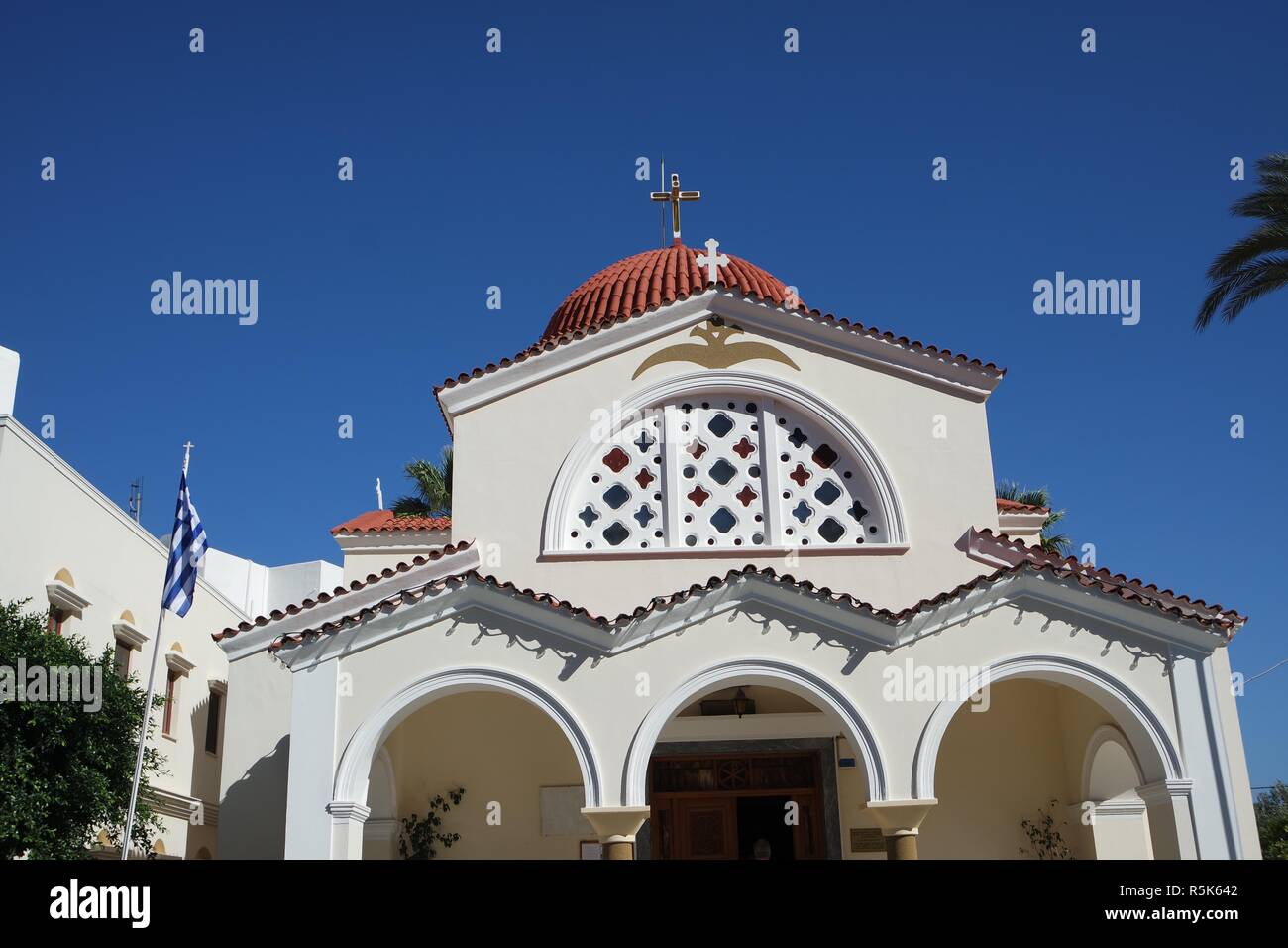 church architecture on crete,elounda Stock Photo - Alamy