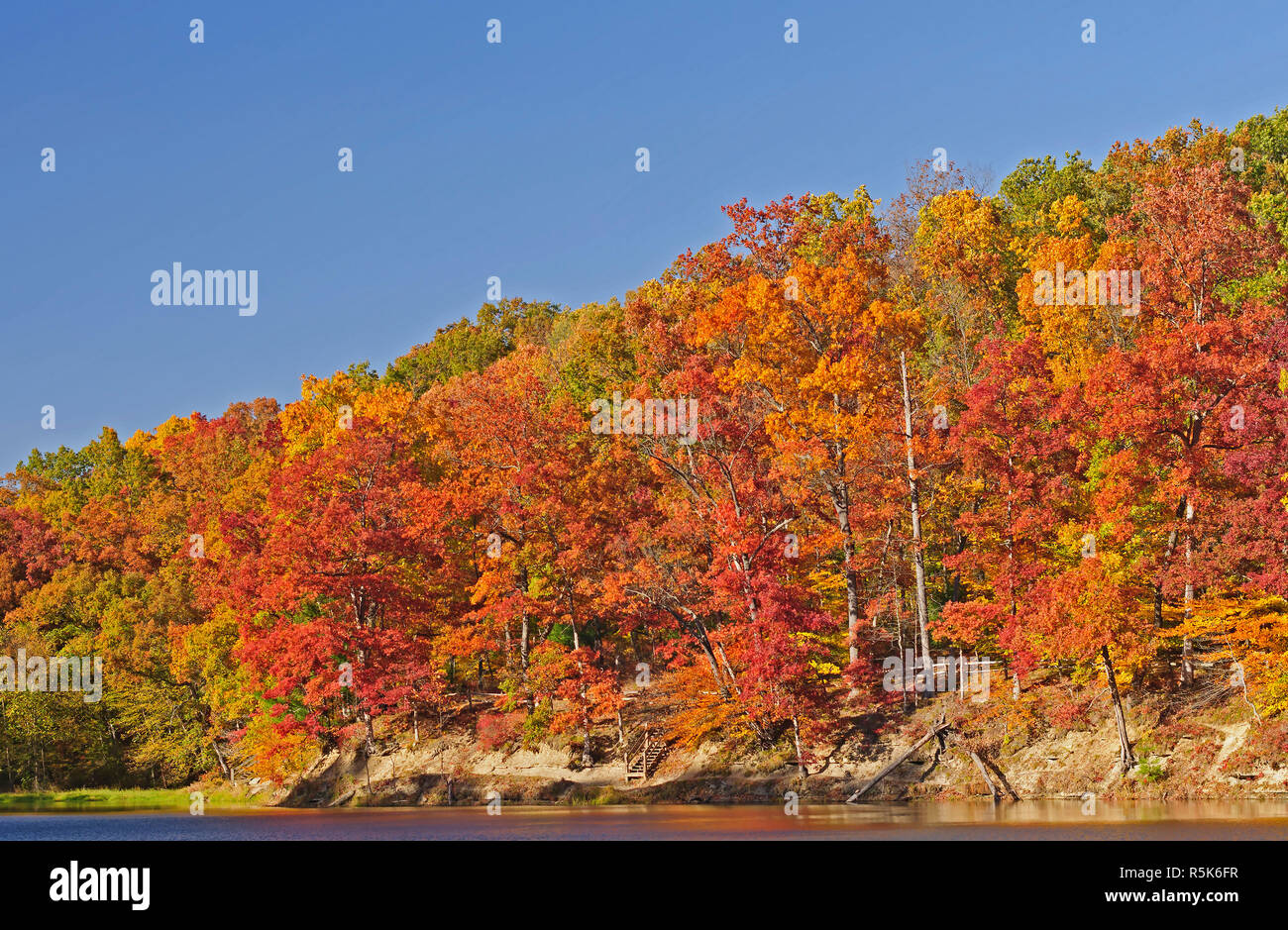 Fall Colors on a Quiet Lake Stock Photo - Alamy