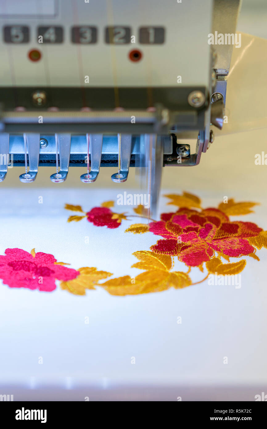 Computerized embroidery machine hi-res stock photography and images - Alamy