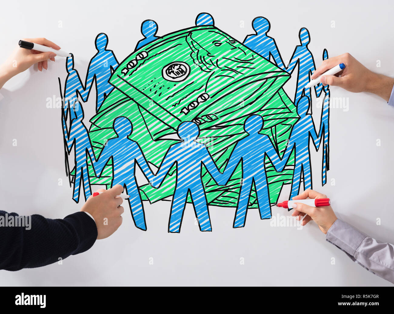 Business People Drawing Crowd Funding Chart Stock Photo - Alamy