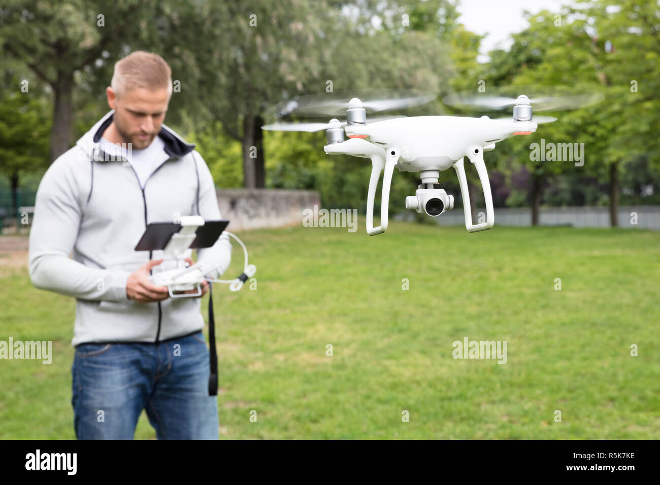 Man Flying Drone Stock Photo - Alamy
