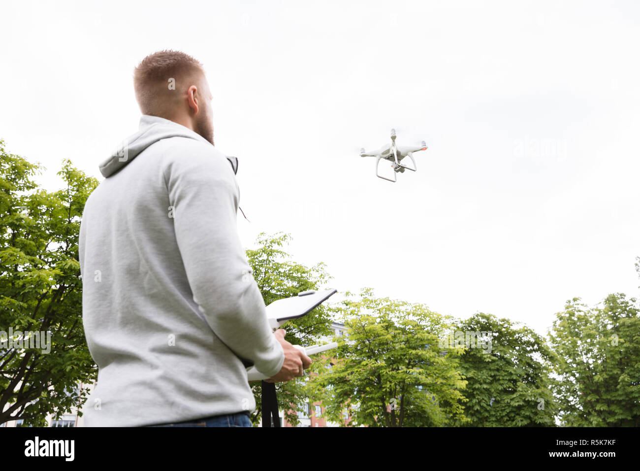 Man Flying Drone Stock Photo - Alamy