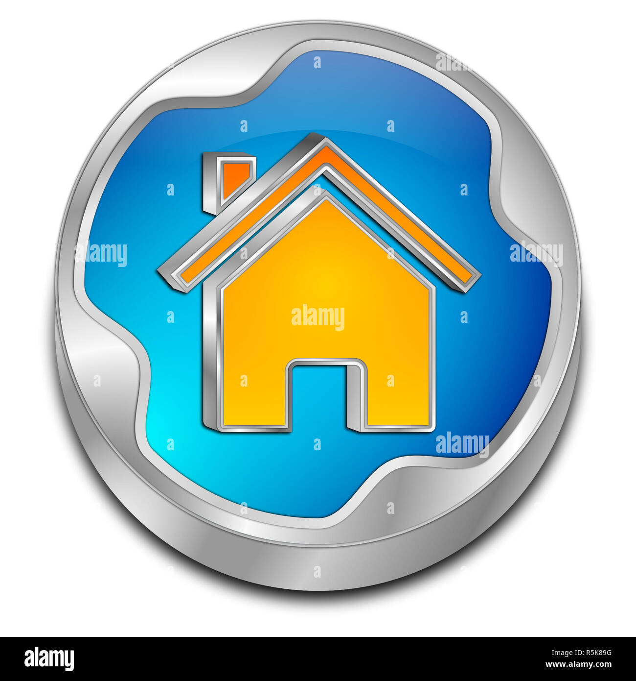blue Home Button - 3D illustration Stock Photo - Alamy