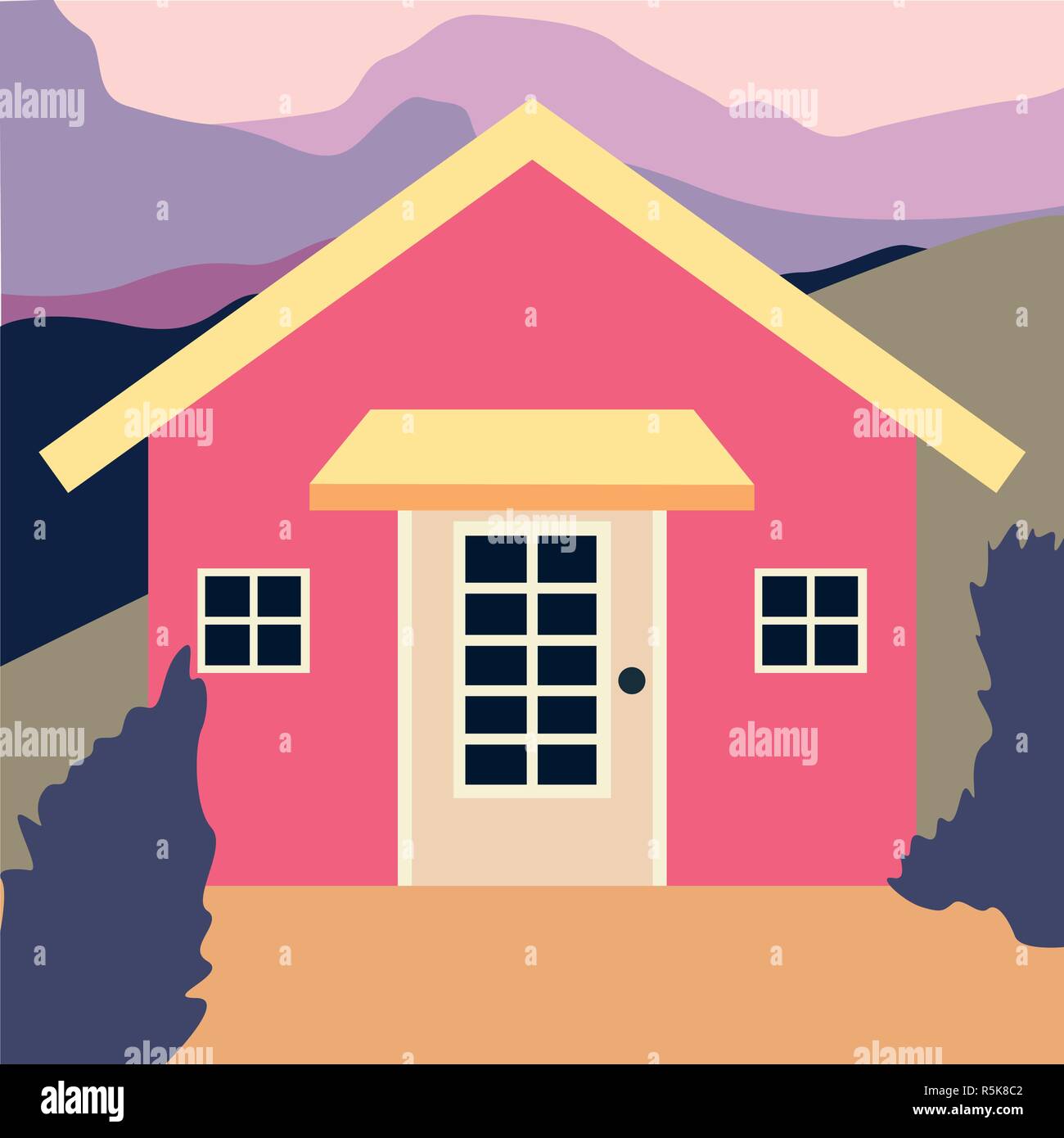 Country house in the forest. Farm in the countryside. Cottage among ...