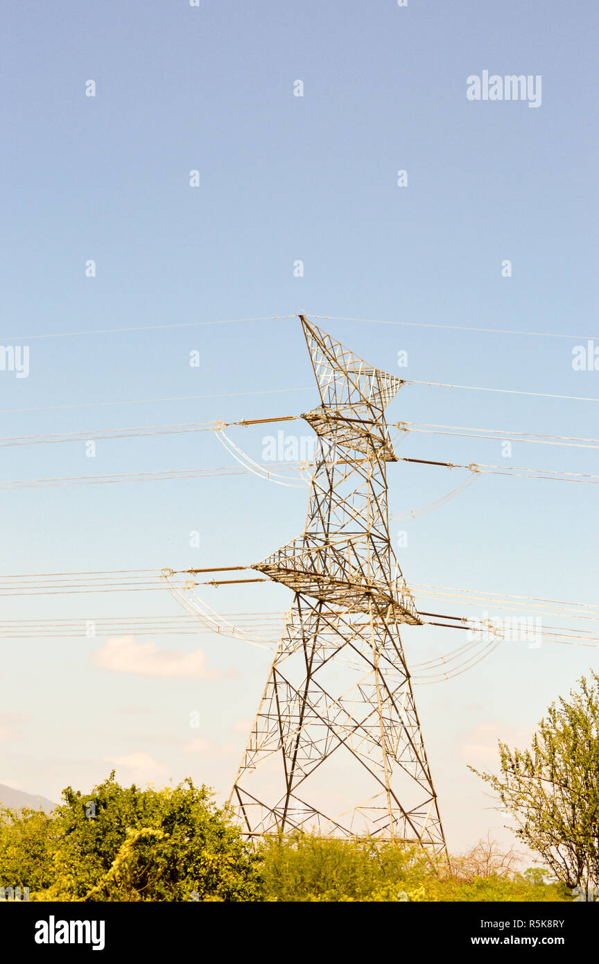 Wooden pole on the point of falling Stock Photo - Alamy