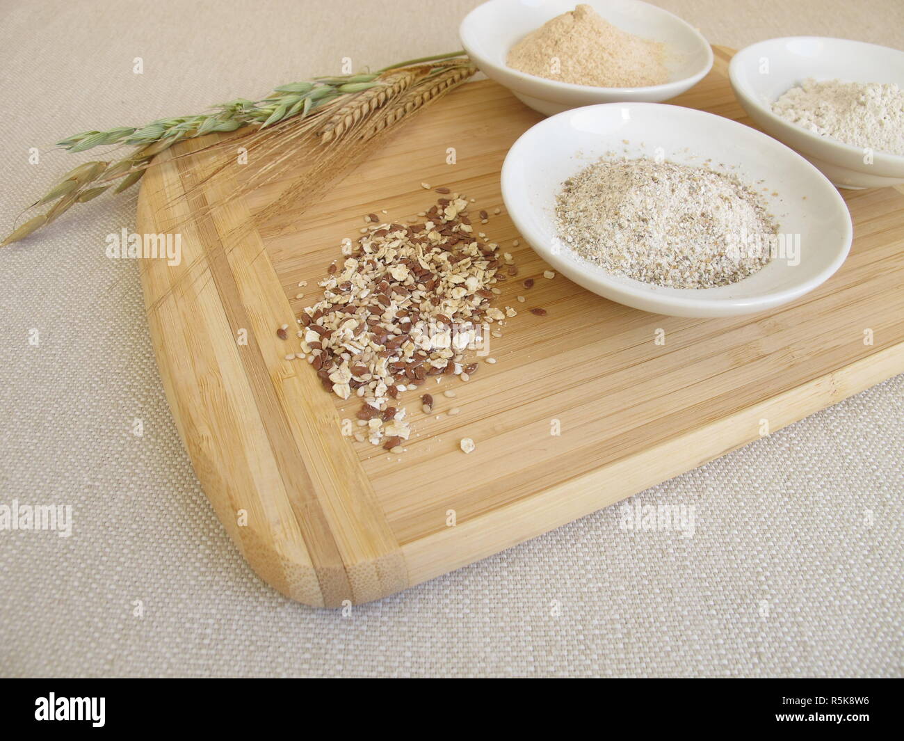 ingredients for rye bread with rye flour,rye meal,rye sourdough and ...