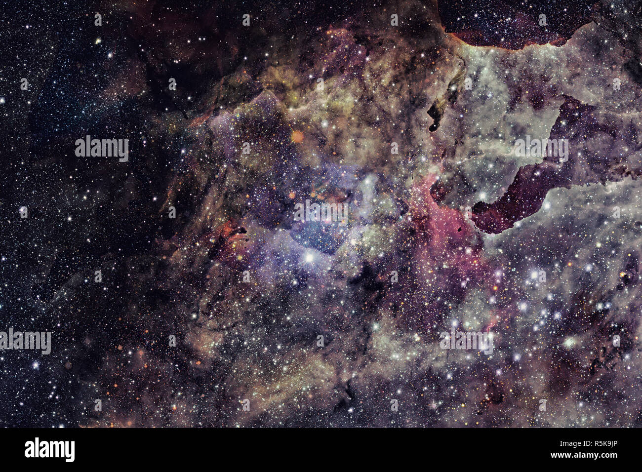 Nebula and galaxies in dark space. Elements of this image furnished by ...