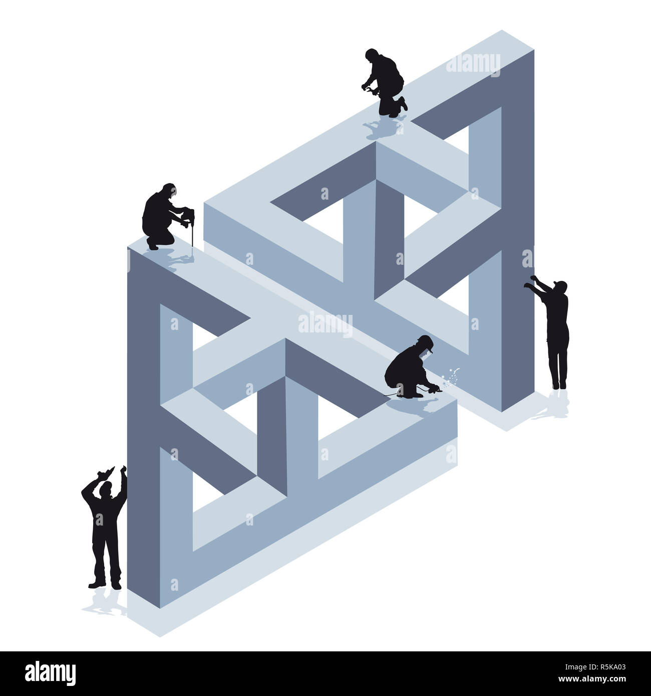 fantasy construction plan illustration Stock Photo - Alamy